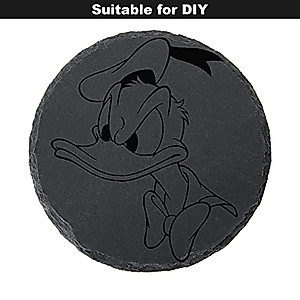 CertBuy 12 Pack Slate Coasters Round 4 Inch, Black Stone Coasters, Bulk Round Slate Stone Cup Coaster, Natural Stone Coasters with Anti-Scratch Bottom for Bar, Kitchen Home Decor, Table, Cup, DIY