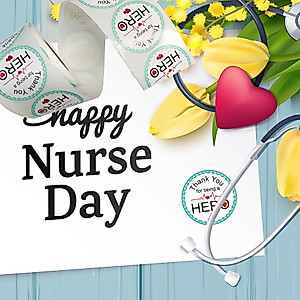 wootile Healthcare Workers Thank You Stickers Heroes Thank You Labels 2 Inch-500 Pcs for Being A Hero Doctor/Nurse Workers Appreciation Themed Gratitude Sticker Doctors Cards, Envelopes and Gift Bags