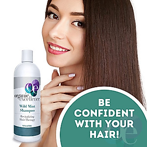 Organic Excellence Natural Organic Shampoo, Wild Mint & Rosemary, Chemical Free, Plant-Based, Toxin-Free, Cruelty-Free, Certified Herbs & Oils For Healthy Full-Bodied Hair 16 fl. oz