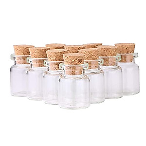 MaxMau 24 Sets of 5ml Small Glass Bottles with Cork Stopper Tiny Clear Vials Storage Container for Art Crafts Projects Decoration Party Supplies