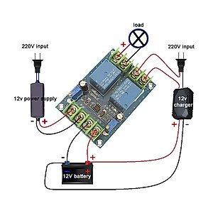 DC 12V 10A Automatic Power Switching Module, Backup Battery Switching Module, Emergency Power Supply Charging Controller