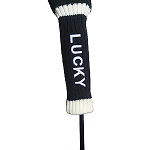 Driver Wood Golf Club Head Covers Knitted Embroidered Horse Shoe Lucky 460cc POM POM Original Golfer Gift Women Men