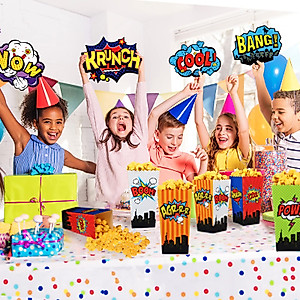 Containlol 24 Pcs Popcorn Boxes Party Favors Snack Treat Box Candy Cookie Container for Movie Cinema Theme Birthday Party Baby Shower Favor Supplies(Cheerful Style)