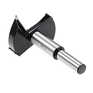 Kozelo Forstner Drill Bit - [54mm] Tungsten Carbide Auger Opener for Wood Furniture Hinge Woodworking Use, Round Shank, Black