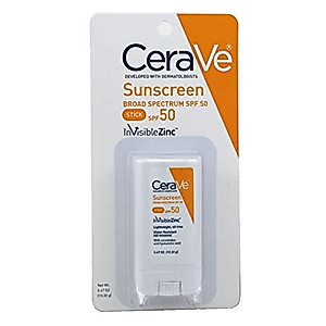 Cerave Sunscreen Invisible Zinc Spf#50 Stick 0.47 Ounce (Pack of 6)