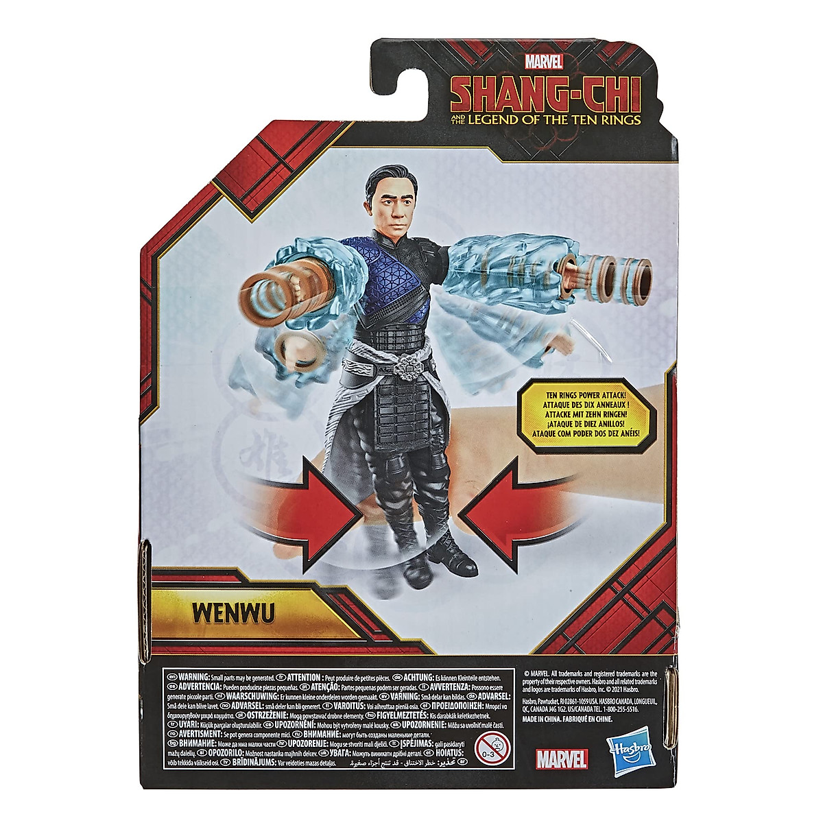 Marvel Shang-Chi and The Legend of The Ten Rings Wenwu 6-Inch Action Figure Toy with Ten Rings Power Attack Feature for Kids Ages 4 and Up