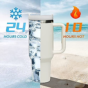 PureElement 40 oz Adventure Quencher Tumbler H2.0 with Handle and Straw | New Easy Grip | Double Wall Stainless Steel Insulated Design | Resistant and Durable | Dupe Mug Cup (Chambray)