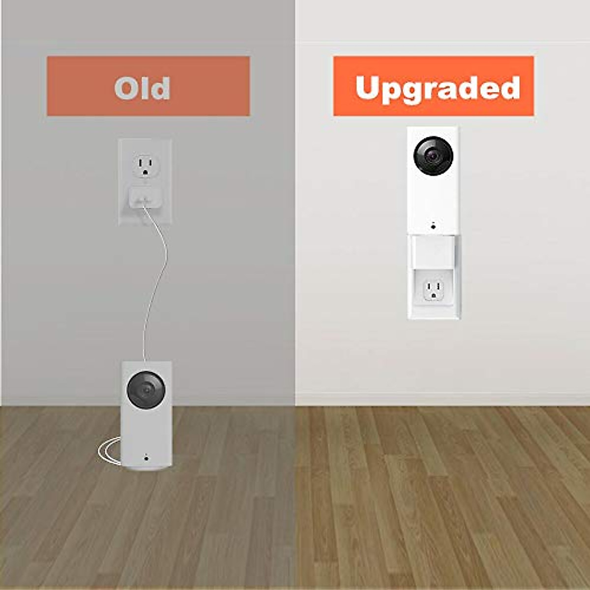 Wall Mount Compatible with Wyze Cam 1080p HD Camera, Compatible with Wyze Cam Pan, 360 Degree Swivel AC Outlet Wall Plug Mount Stand Holder Bracket (2 Pack)