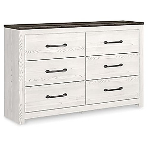 Signature Design by Ashley Gerridan Coastal 6 Drawer Dresser, Two Tone White