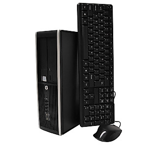 HP Elite Desktop Computer Package - Intel Core i5 3.2-GHz, 8GB RAM, 240GB Solid State Drive, 19 Inch LCD, DVD, Keyboard, Mouse, WiFi, Windows 10 Professional (Renewed)