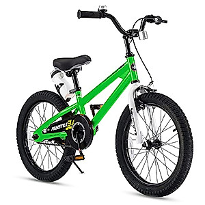 RoyalBaby Freestyle Kid’s Bike for Boys and Girls, 18 inch with Kickstand, Green (RB18B-6G)