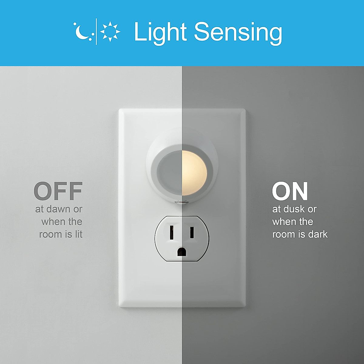 GE Rotating LED Night Light, Plug-in, 360° Directional, Dusk-to-Dawn Sensor, UL-Certified, Energy Efficient, Ideal for Bedroom, Bathroom, Stairs, Hallway, 31533, 2 Pack, White, 2 Count