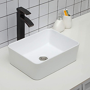 Vessel Sink Rectangular - Sarlai 16" x 12" Modern Rectangle Bathroom Sink Above Counter White Porcelain Ceramic Bathroom Vessel Vanity Sink Art Basin