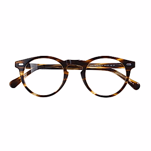 ERD Round Vintage Solid Acetate Eyeglasses Full Rim Frame For Men Women Circle Clear Lens Retro Glasses (Cocobolo)…