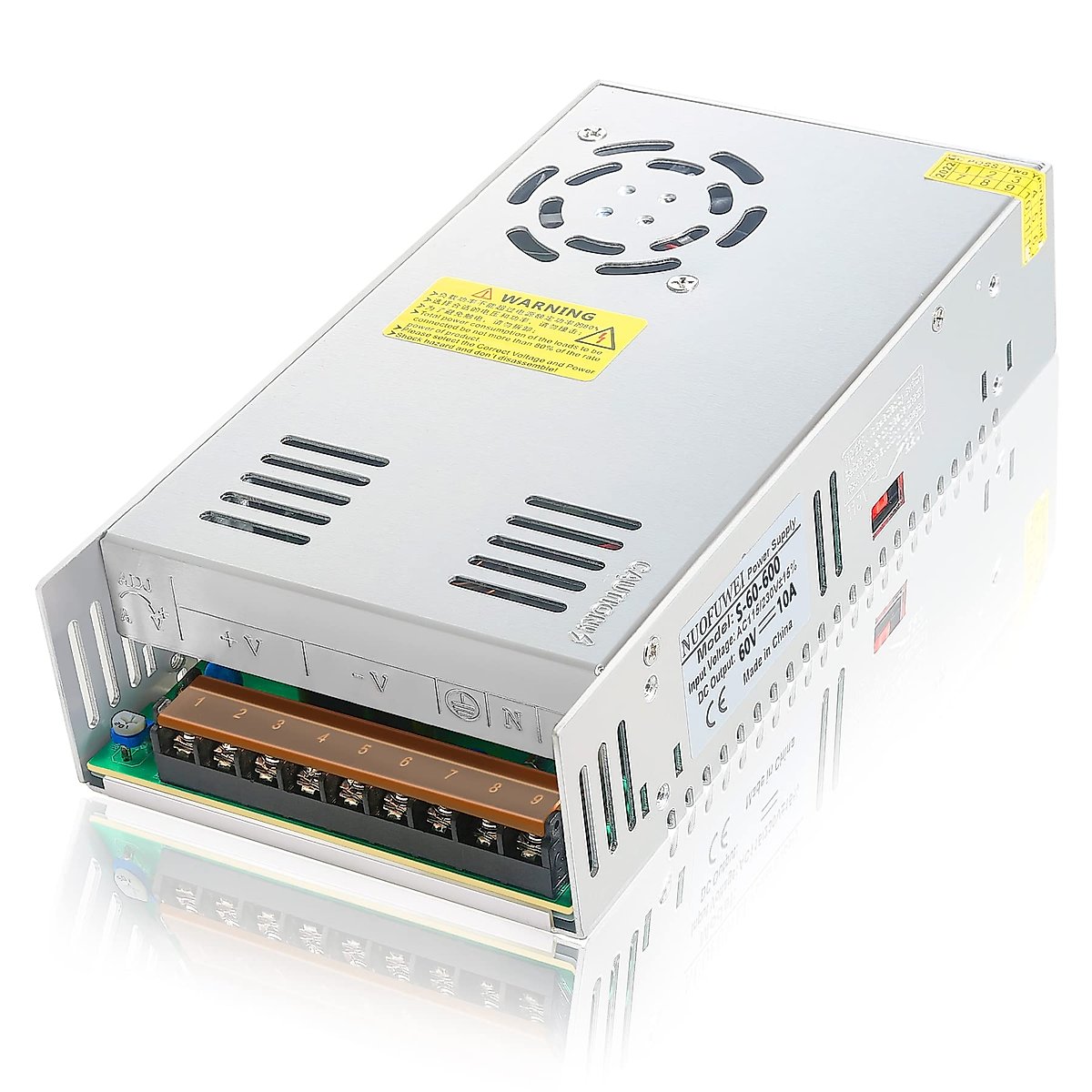 DC 60V 10A 600W Switching Power Supply Adapter 110V AC to 60V DC Converter Power Supply Transformer SMPS for 60Volt Drive Sensor System Lamp Meter Controller Servos Electric Motor and More 60V Device