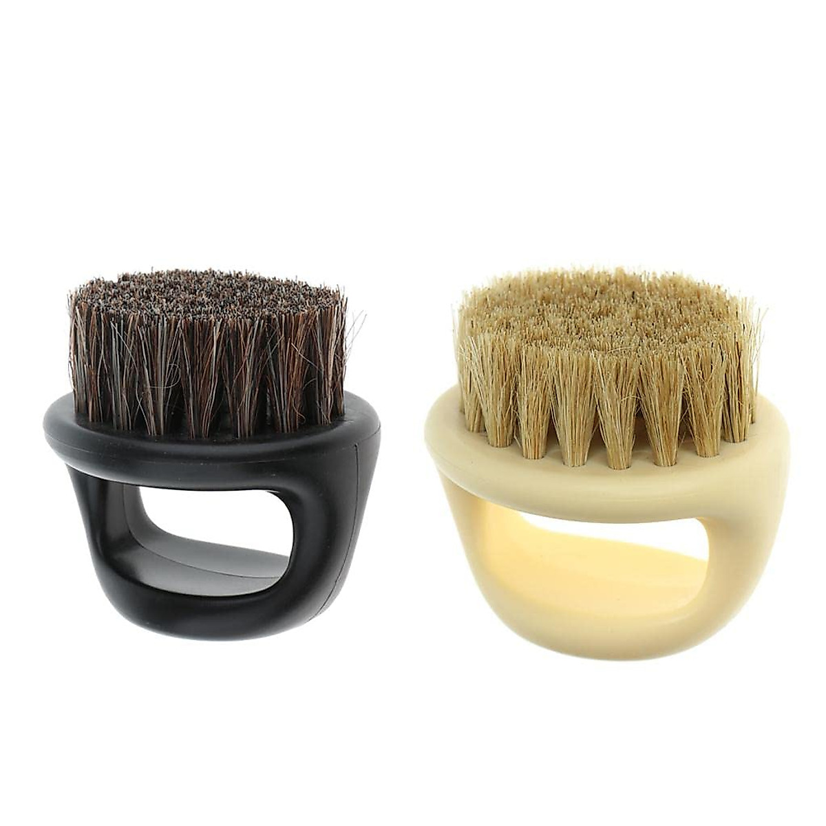 MonkeyJack Salon Barber Wood Bristles Hair Beard Cleansing Grooming Brush Men's Mustache Shaping Comb - Black