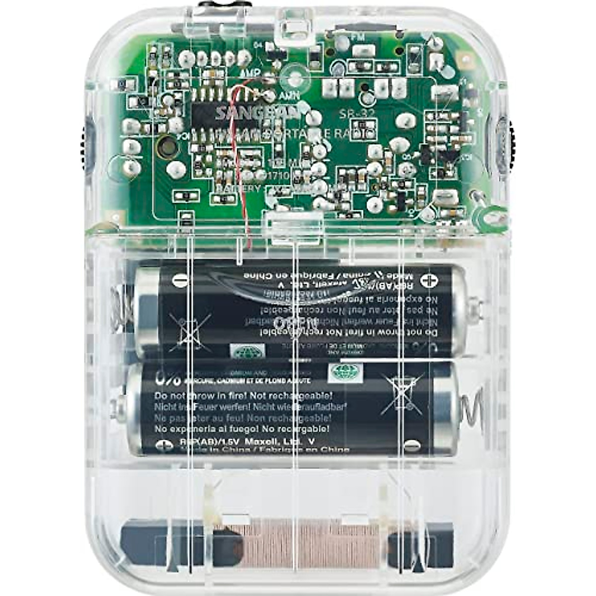 Sangean SR-32CL AM/FM Pocket Analog Radio (Clear)