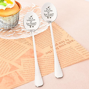 Wedding Engagement Gifts for Girlfriend Boyfriend Ice Cream Spoons Gift for Husband Wife Birthday Gift for Couples Anniversary Valentines Day Gifts for Ice Cream Lovers Gifts for Him Her
