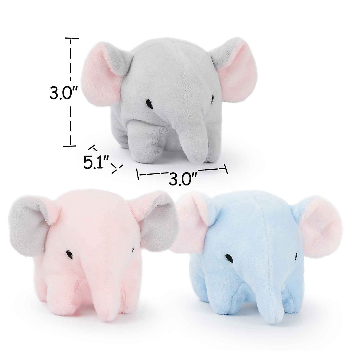 WEIGEDU Elephant Stuffed Animals for Girls Boys Birthday Playmate Gifts- 4 in 1 Plush Toy Mommy Elephant PlaySet with 3 Babies Doll Surprise Toys, 14 inches