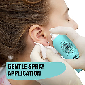BASE LABORATORIES Piercing Aftercare Spray Kit | 8oz | Aftercare Keloid Bump Removal Spray + Ear Hole Cleaner Earring Cleaner Floss | Sanitizing Nose & Ear Piercing Cleaner - Piercing Bump Spray