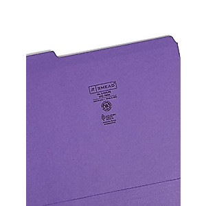 Smead File Folder, Reinforced 1/3-Cut Tab, Letter Size, Purple, 100 per Box (13034)