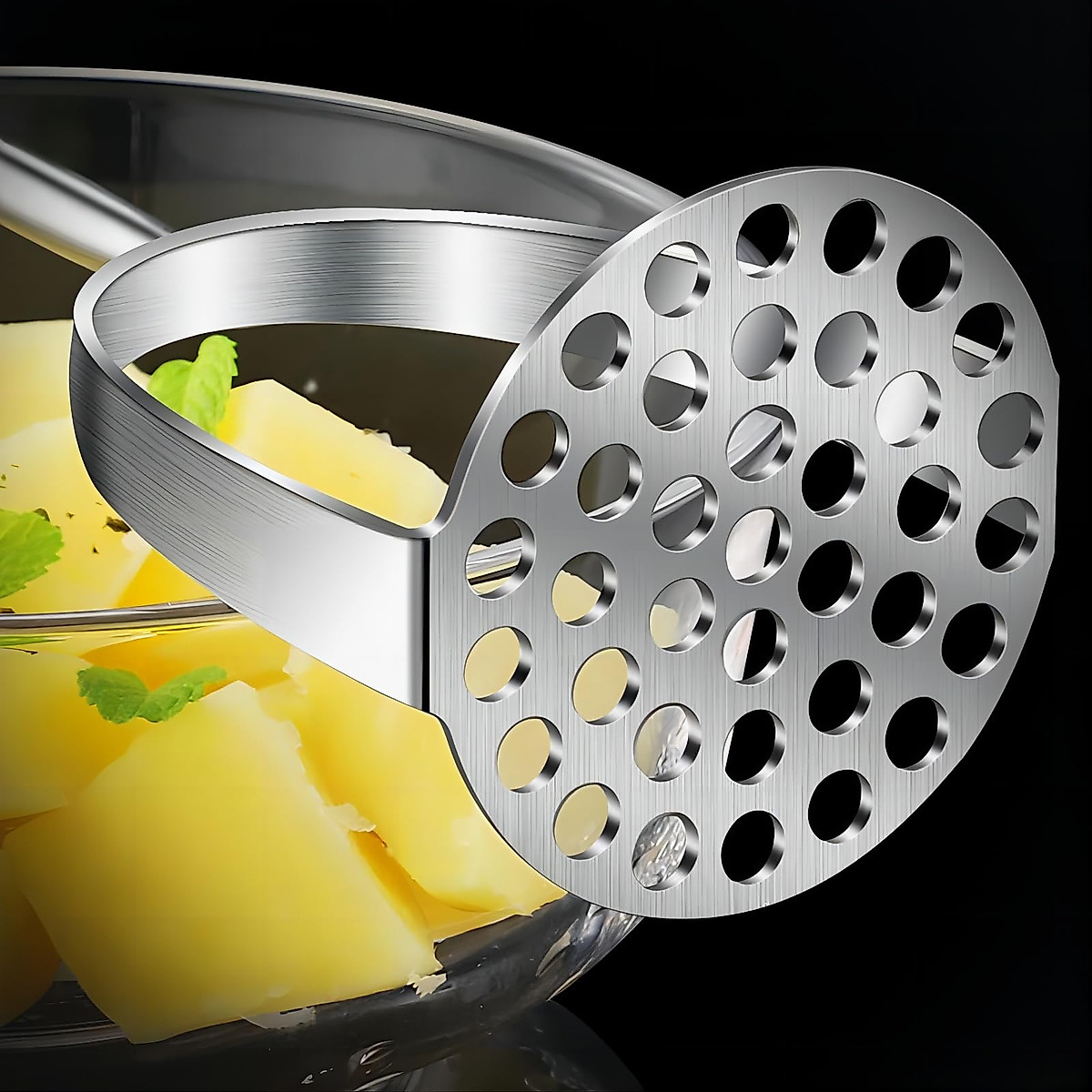GREATLINK Potato Masher,Heavy Duty Stainless Steel kitchen Steel Potato Masher,Mashed Potatoes,Vegetables and Fruits.