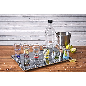 DESTALYA Shot Glasses 3.38 fl oz, Clear Heavy Base Shot Glass Set of 6, Shot Glass for Tequila Whiskey Liqueurs Vodka and Espresso, Small Shot Glass Set for Wedding Party (Berkay Glass Set)