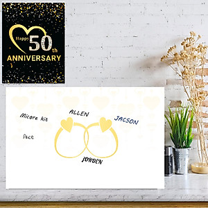 Jumbo 50th Anniversary Card with Envelope, Giant Anniversary Party Greeting Card, Extra Large Guest Book Message Greeting Cards,Big Anniversary Card for Women Men,Happy Anniversary Party Decorations