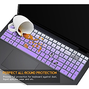 Keyboard Cover for 2024 2023 15.6 Dell Inspiron 15 3510 3511 3515 3520 3525 3530 3535 5510 5515 5518 15.6 / Vostro 15 3510 3520 5510 5515 15.6" / Latitude 3520 15.6 Laptop Skin -Ombre Purple