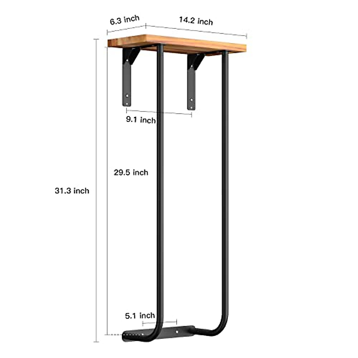 Towel Racks for Bathroom Wall Mounted, G.a HOMEFAVOR Towel Holder, Metal Towel Rack with Wooden Shelf for Small Bathroom Organizer Decor or RV Camper