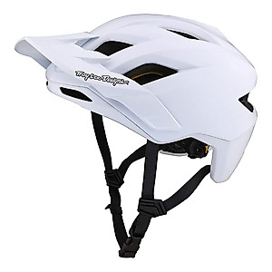 Troy Lee Designs Flowline Adult Bicycle Helmet MIPS EPP Lightweight Vented Adjustable Detachable Visor All Mountain Enduro, Gravel, Trail, BMX, Off-Road MTB (White, MD/LG)