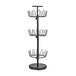 Household Essentials 3-Tier Shoe Storage Tree, Matte Black