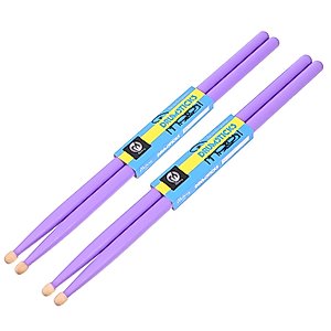 MILISTEN 2 Pairs Purple Maple Percussion Drum Sticks Maple Wood Drumsticks Non Slip Drum Sticks Wood Tip Maplewood Drumstick for Kids Students and Adults