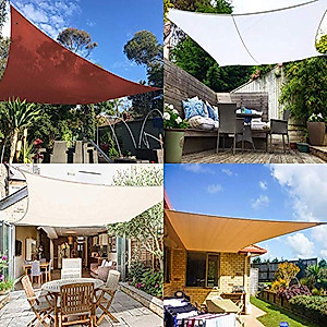 Cisvio 8'x10' Sand Rectangle Sun Shade Sail Canopy UV Block Awning Heavy Duty Commercial Shade Sail for Patio Grade Garden Backyard