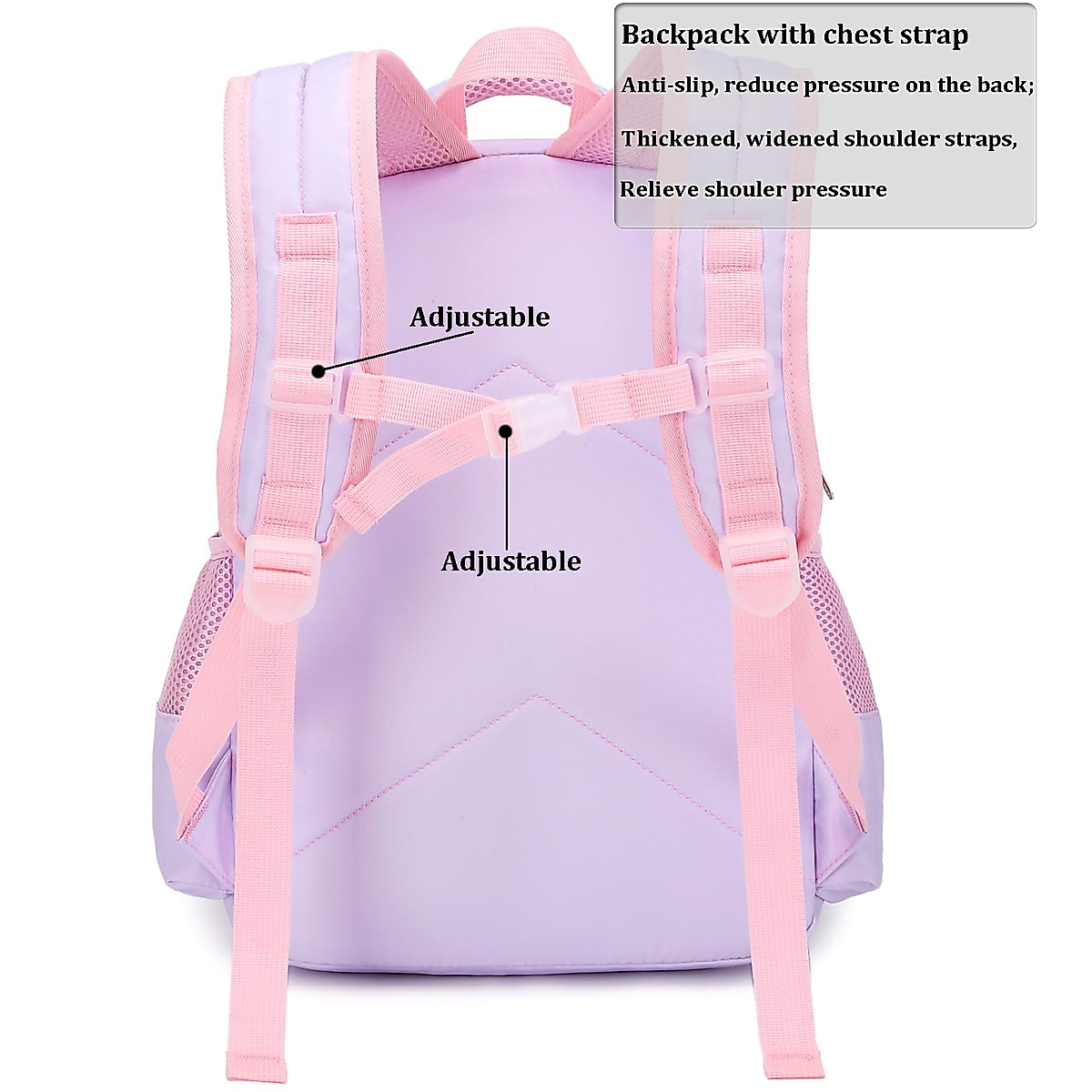 JIANYA Girls Backpack for School Kids Bookbag Kindergarten Elementary Backpack Lunch Box Set