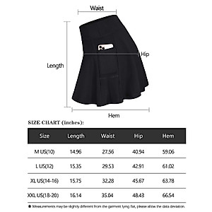 Fulbelle Skorts for Women with Pockets, Summer Tennis Skirts for Women High Waisted Comfy Golf Skirts Athletic Gym Running Skirt Navy Blue Large