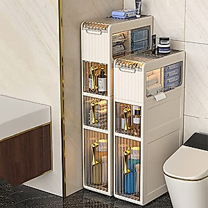 2/3/4 Drawer Home Organization Storage Container Tower, Slim Storage Cart, Small Bathroom Storage Cabinet for Small Spaces,Over The Slim Toilet Paper Storage Cabinet for Skinny Bathroom Storage