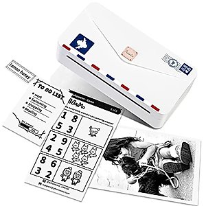 Phomemo Portable Thermal Printer M04AS 4 Inch Mini Sticker Printer Bluetooth Mobile Photo Printer, Support 15/53/80/110mm Printing Width, 300dpi, Suitable for Photos, Notes, Memo, Chritstmas Gift