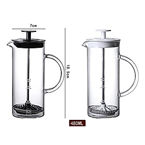 BIENKA Coffee Pot Replacement Milk Bubbling Machine Manual Milk Frother Pot Coffee Milk Bubbling Cup Portable Household Milk Bubbler Cream
