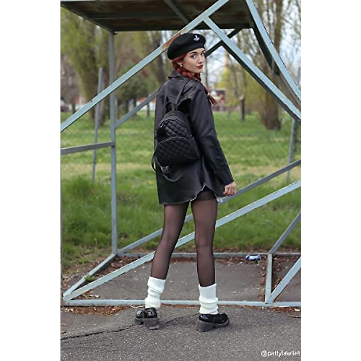 ECOSUSI Mini Backpack Women Leather Small Backpack Purse for Teen Girl Cute Pom Bookbag Travel Shoulder Bag with Charm Tassel (1-Black, for Tablet)