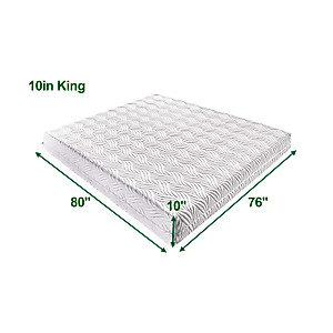 Twin Full Queen King Size Mattress, 10 Inch Hybrid Pocket Spring Mattress, Ergonomic Design with Breathable Foam & Pocket Spring Mattress for Boys Girls Adults, Medium Plush Feel, White (KING)