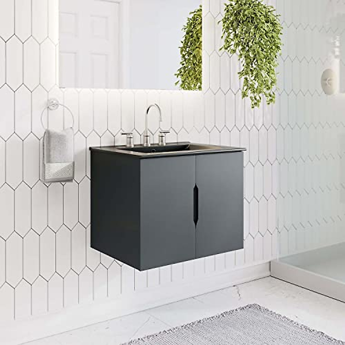 Modway Vitality 24" Bathroom Vanity Cabinet (Sink Basin Not Included), 24 Inch, Gray