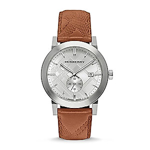 Burberry Men's Chronograph The City Brown Leather Strap Timepiece 42mm BU9904
