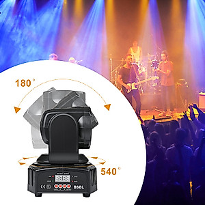 50W RGBWA+UV 6 in 1 Moving Head Lighting DJ Lights Sound Active LED Wash Stage Lights Professional DMX 16/18CH Disco Lights for Party KTV Pub Bar Show Wedding Ceremony...