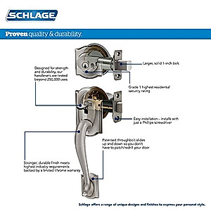 SCHLAGE Brookshire Single Cylinder Handleset and Georgian Knob, Antique Brass (F60 BRK 609 GEO)