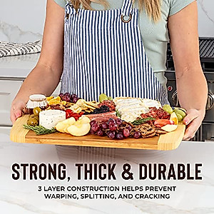 Bamboo Cutting Board - Chopping Board, Wood Cutting Board with Juice Groove, Charcuterie Board, Serving Platter Cheese Board, Bread Board, Turkey Meat Cutting Board, Wooden Cutting Boards for Kitchen