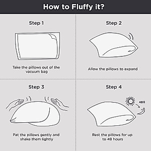 Bedsure Pillows Standard Size Set of 2 - Standard Size Bed Pillows 2 Pack Premium Down Alternative Hotel Pillows Set of 2- Soft and Supportive Dorm Pillows for Side and Back Sleeper