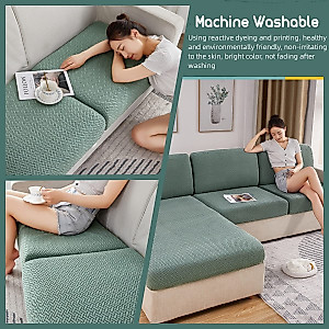 Jonuiony Universal Sofa Slipcover, 2024 New Wear-Resistant Sofa Cover, L Shape Sectional Couch Covers, Separate Cushion Couch Chaise Cover, High Stretch Furniture Protector (Dark Grey,Large 1 Seat)