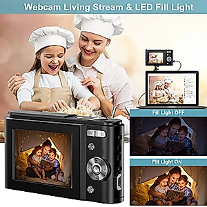 Digital Baby Camera for Kids Teens Boys Girls Adults,1080P 48MP Kids Camera with 32GB SD Card,2.4 Inch Kids Digital Camera with 16X Digital Zoom, Compact Mini Camera Kid Camera for Kids/Student（Black）