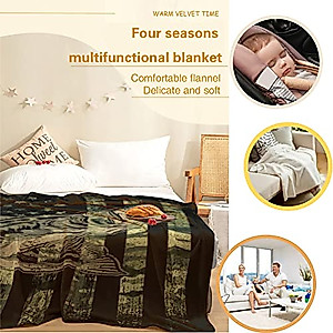 Fleece Camouflage American Flag Blanket Super Soft Plush Throw Blanket Cozy Warm Bed Blankets Lightweight Microfiber Flannel Blankets for Couch, Bed, Sofa (40" x 50")